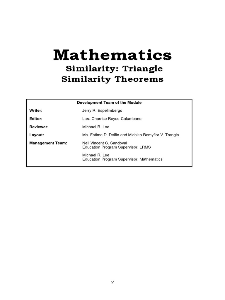 Triangle Similarity Guide | PDF | Triangle | Euclid