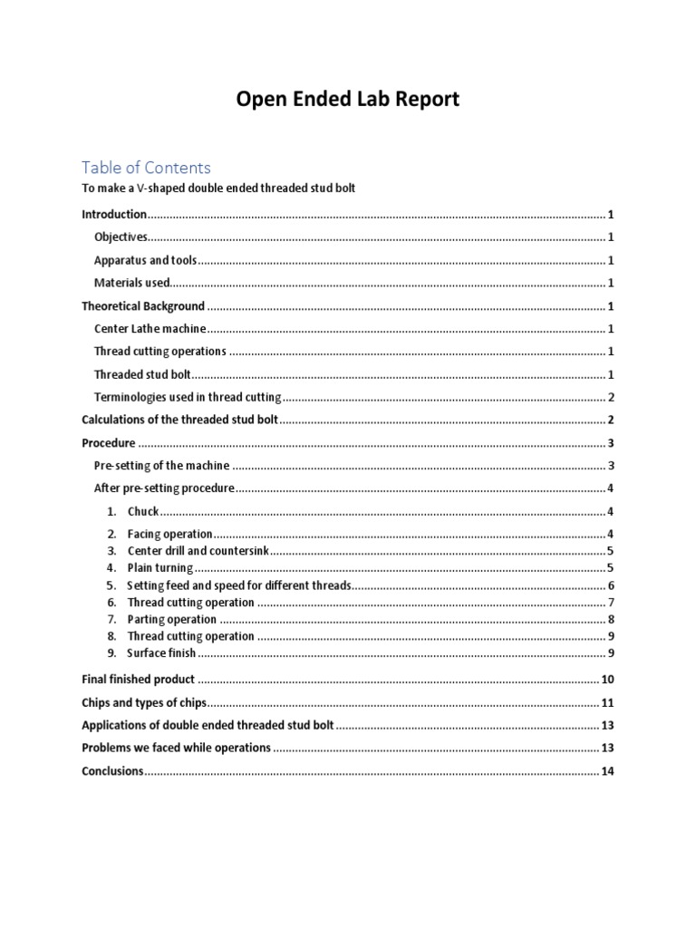V-Shaped Threaded Stud Bolt Guide | PDF | Screw | Machining