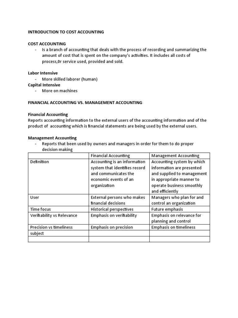 Introduction To Cost Accounting | PDF