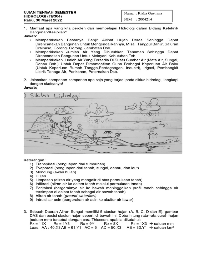 Riska Gustiana - PTB-4B - Uts Hidrologi | PDF