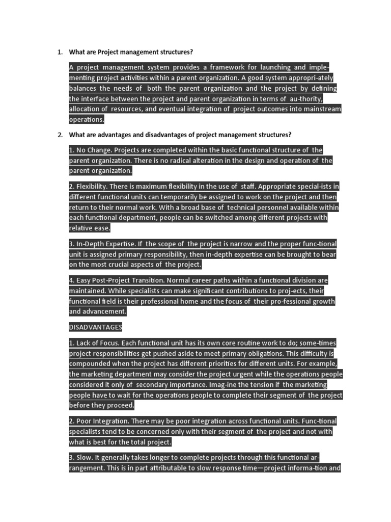 What Are Project Management Structures | PDF | Organizational Culture ...