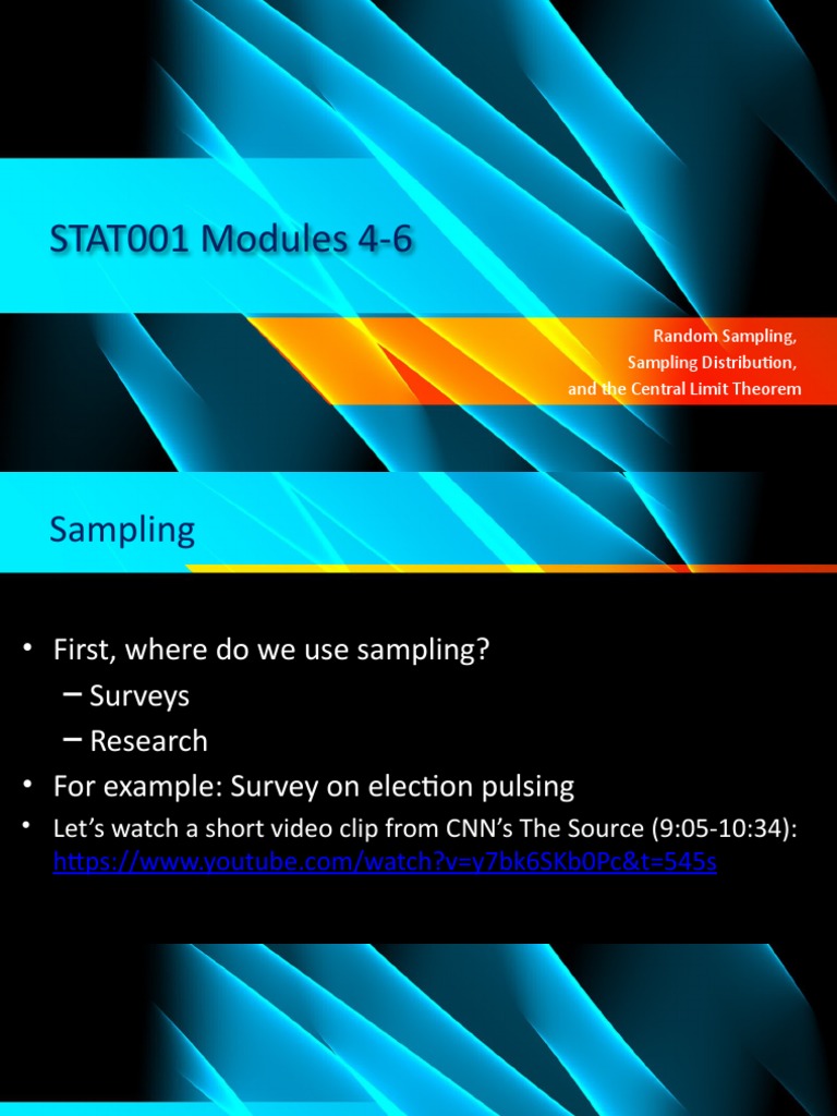 STAT001 Module 4 Random Sampling 1 | PDF | Sampling (Statistics) | Randomness