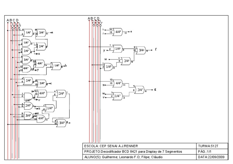 Decodificador BCD8421 para Display de 7 Segmentos-1 | PDF