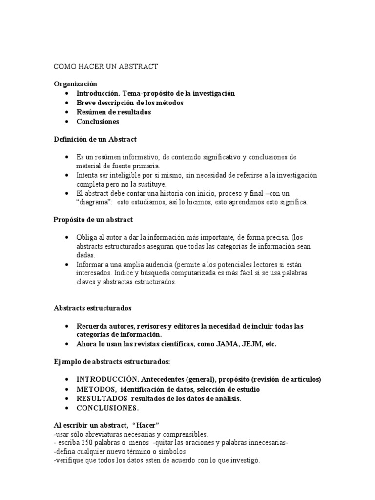 Como Hacer Un Abstract | PDF