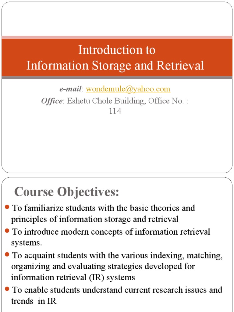 Chapter 1 Introduction To ISR | PDF | Search Engine Indexing | Information Retrieval