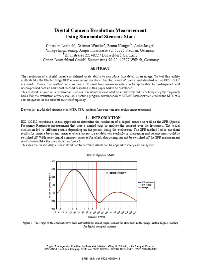 Resolution Measurement | PDF | Optical Resolution | Contrast (Vision)