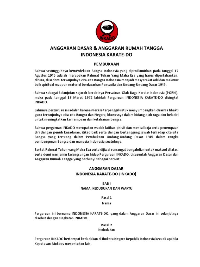 Sejarah dan Struktur INKADO Karate | PDF