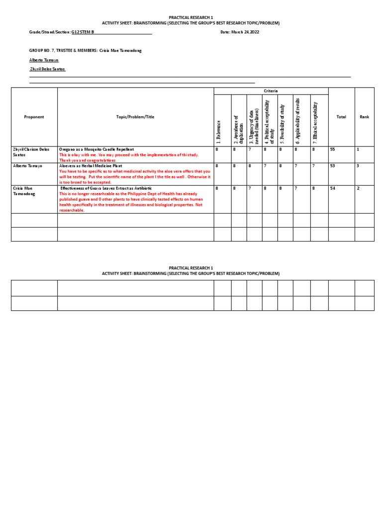 BRAINSTORMING GROUP 7 Stem B | PDF | Brainstorming | Policy