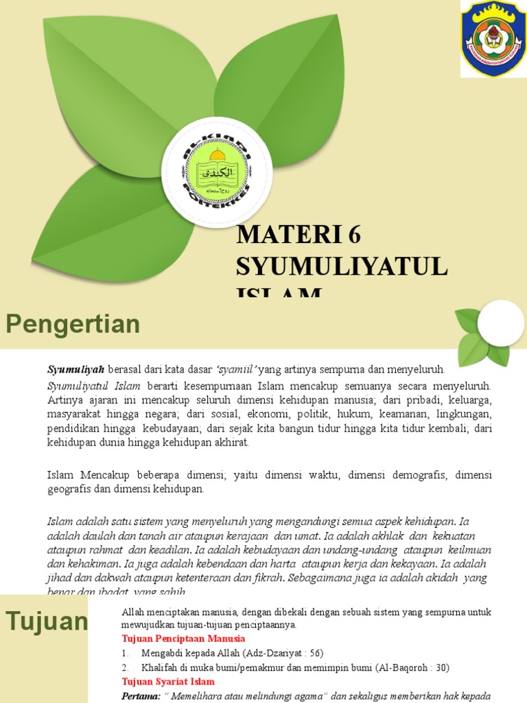 Materi 6 Syumuliyatul Islam | PDF
