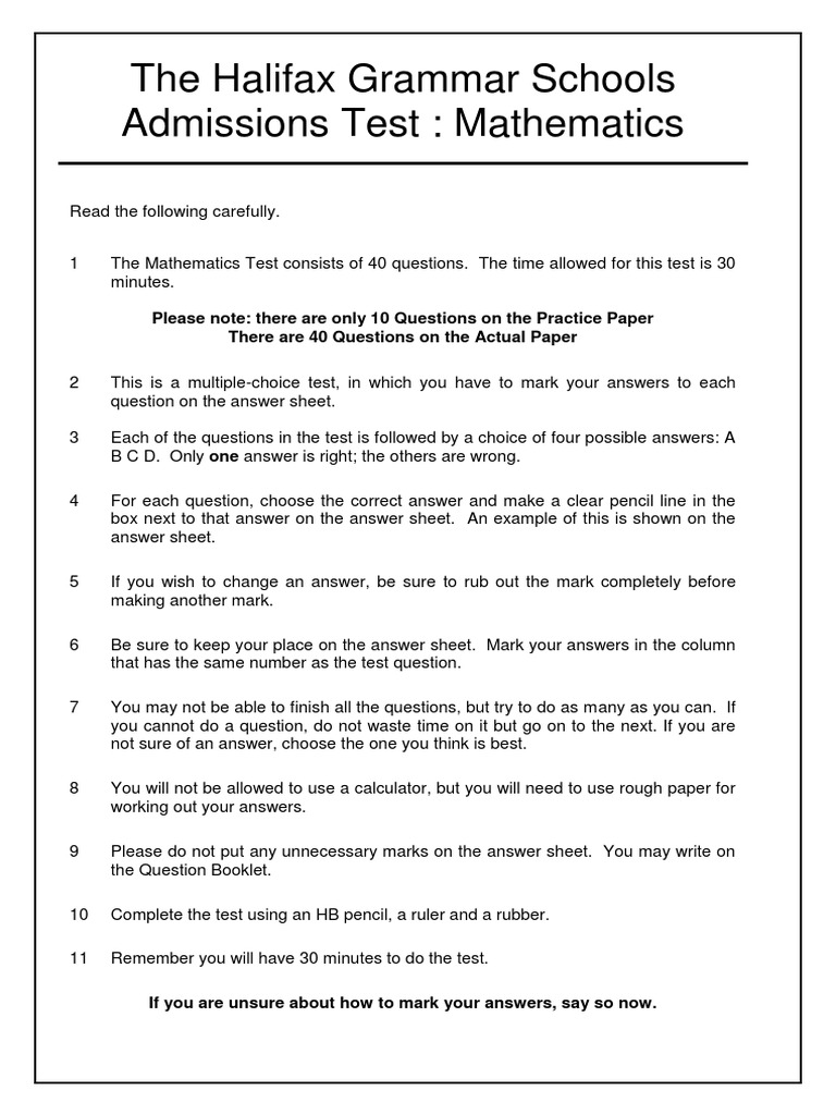 Mathematics Test Insights: A Concise Breakdown and Analysis of a Sample ...