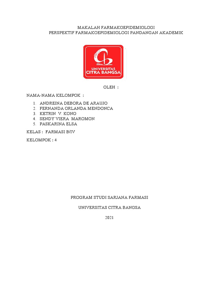 Farmakoepidemiologi Kel4 | PDF | Pengembangan Diri