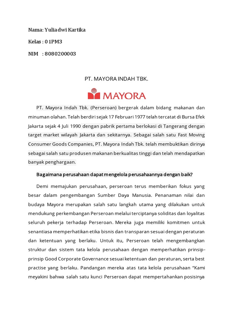 Laporan Keuangan PT Mayora 2020 | PDF | Bisnis | Pengelolaan Keuangan ...