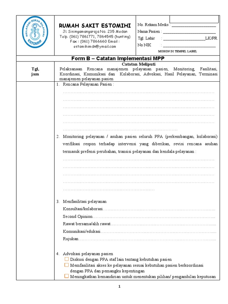 03 Form B - Catatan Implementasi MPP | PDF | Karier & Perkembangan ...