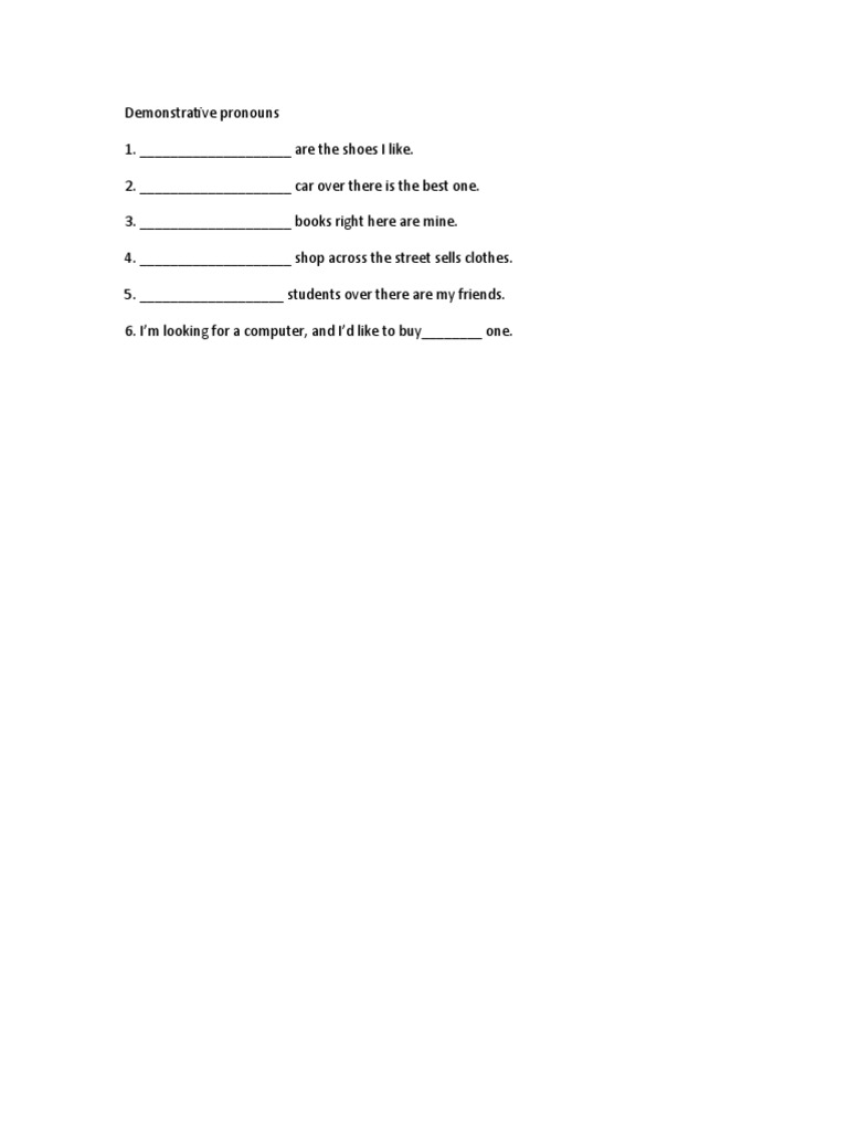 Demonstrative Pronouns | PDF