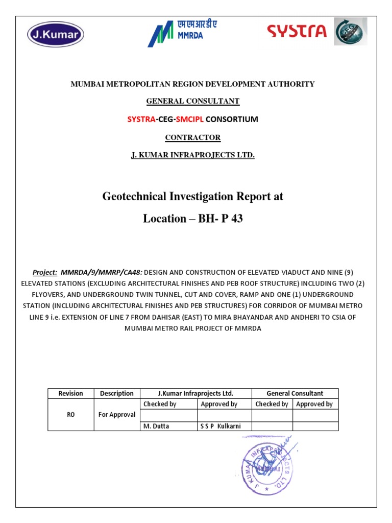 Geotechnical Report for Mumbai Metro Line 9 | PDF | Deep Foundation ...