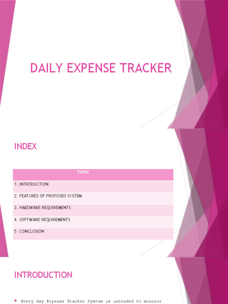 Daily Expense Tracker System Overview | PDF