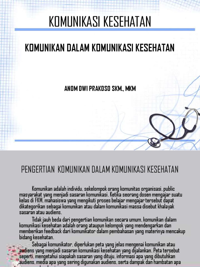 Komunikan Dalam Komunikasi Kesehatan | PDF