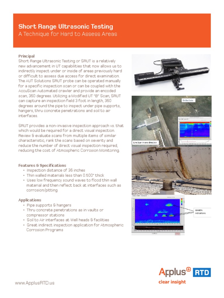 Short Range Ultrasonic Testing: A Technique For Hard To Assess Areas | PDF