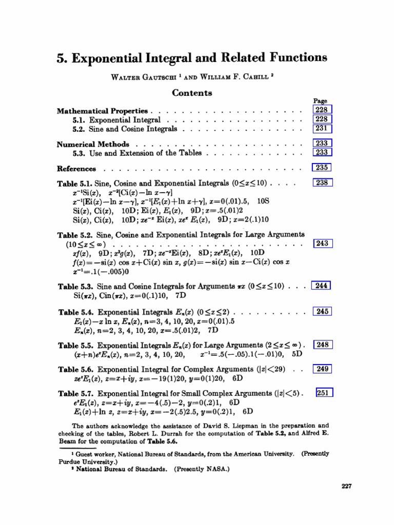 Exponential Integral and Related Functions | PDF | Trigonometric ...