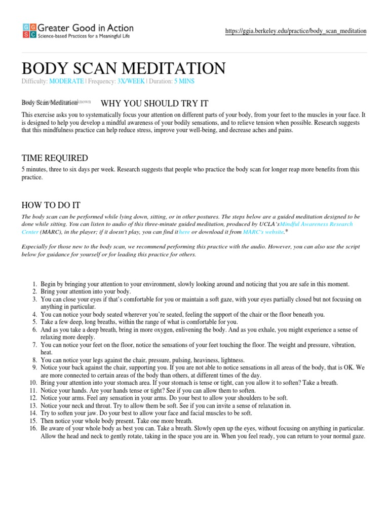 Body Scan Meditation: Why You Should Try It | PDF | Mindfulness | Pain