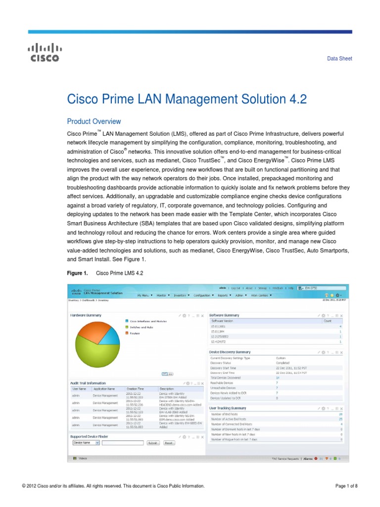 Cisco Prime LAN Management Solution 4.2: Product Overview | PDF | V ...