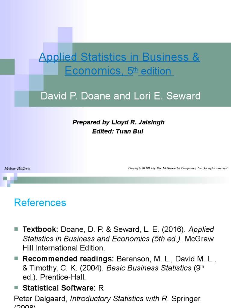 Applied Statistics in Business & Economics,: David P. Doane and Lori E. Seward | Download Free ...