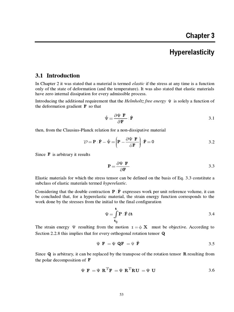 Chapter 03 - Hyperelasticity | PDF | Elasticity (Physics) | Mechanical ...