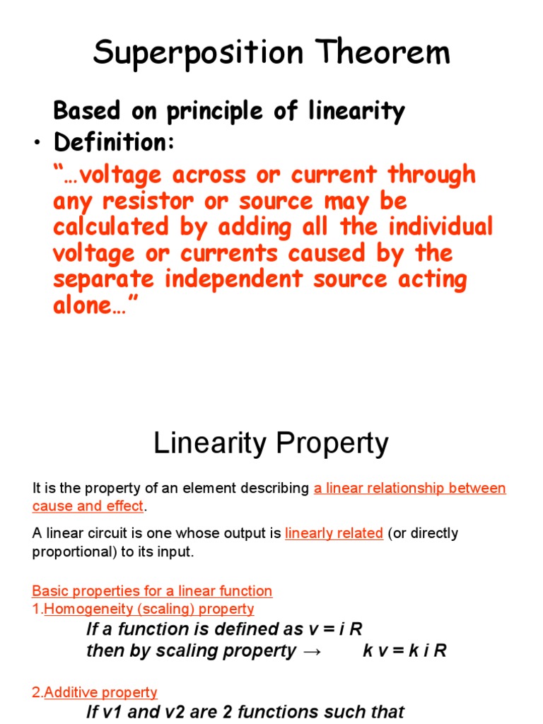 Superposition Theorem: Based On Principle of Linearity | PDF