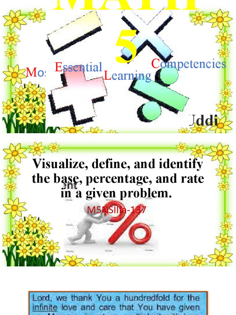 Visualize, Define, and Identify The Base, Percentage, and Rate in A ...