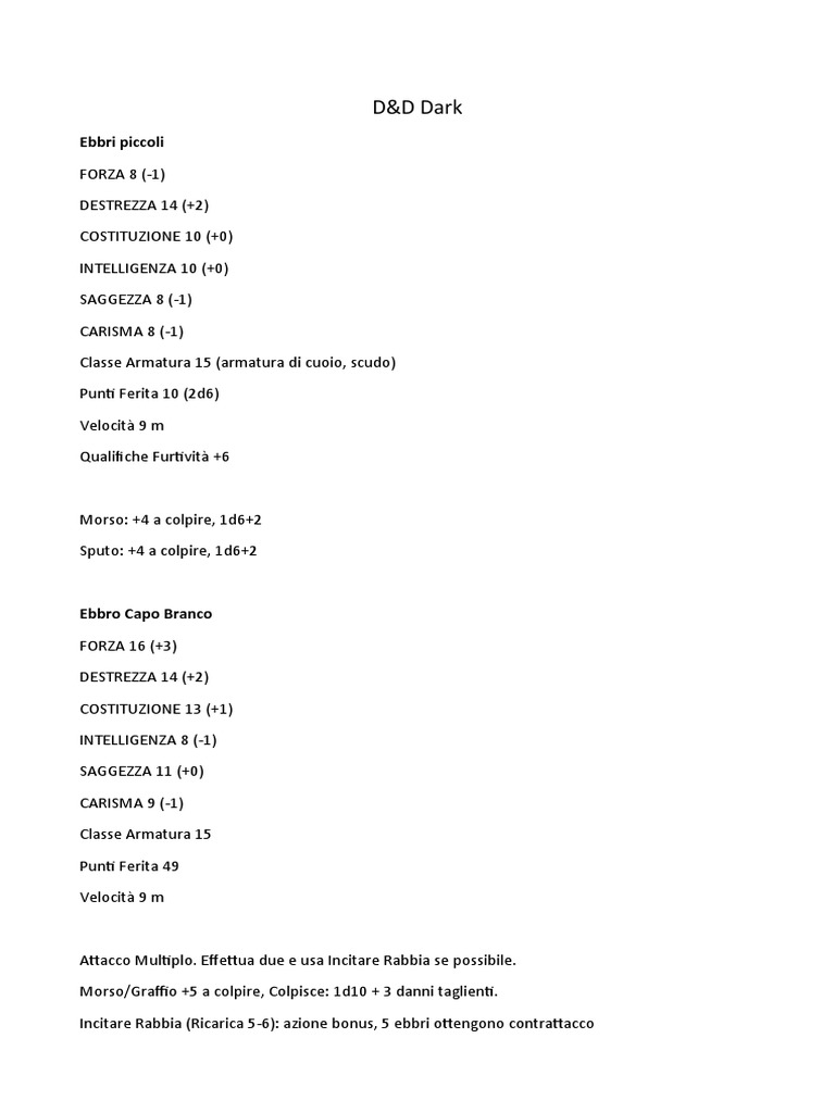 D&D One Shot Dark Nemici | PDF