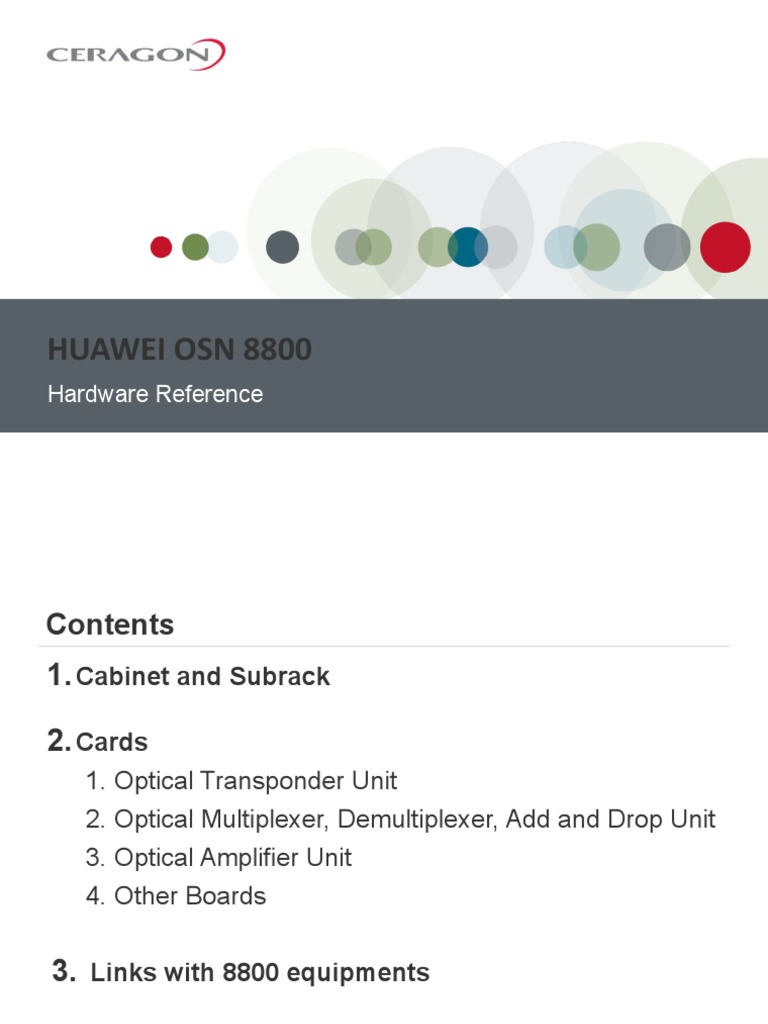 HUAWEI OSN 8800 - Hardware Reference | PDF | Wavelength Division ...