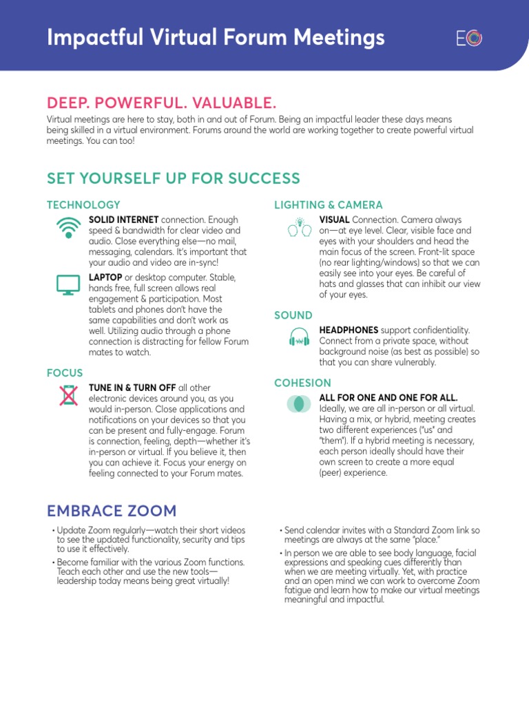 Impactful Virtual Forum Meetings: Deep. Powerful. Valuable | PDF ...