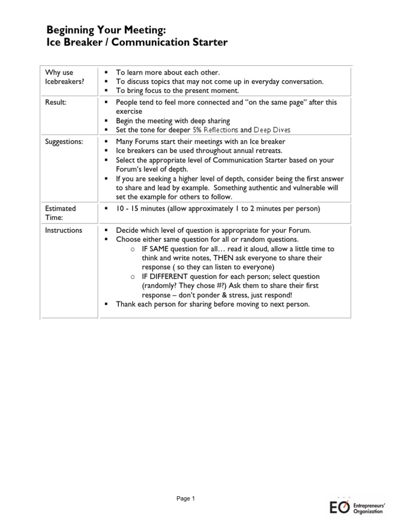 Communication Starter Examples | PDF | Experience