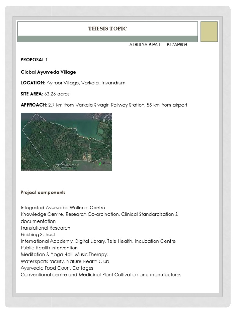 Athulya B Raj, B17arb08 (Thesis Topic) | PDF | Ayurveda