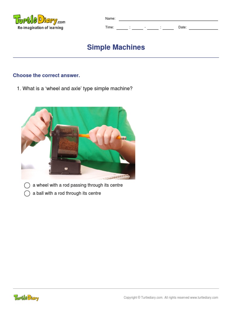 Simple Machines: Choose The Correct Answer | PDF | Machines | Lever