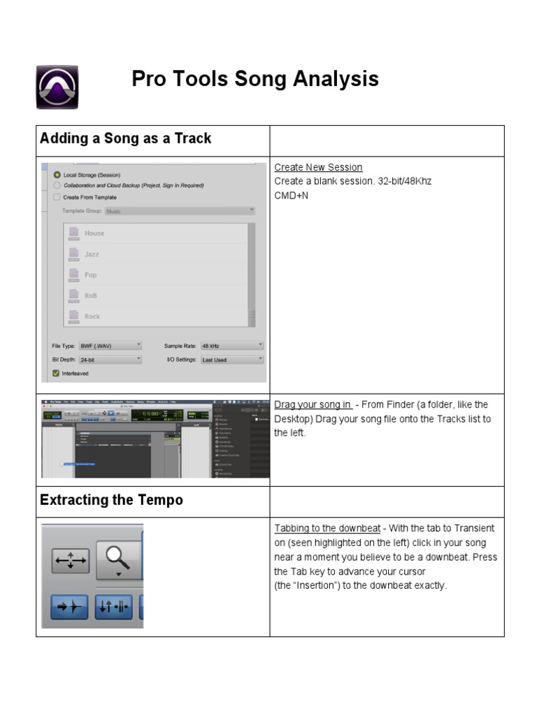 Pro Tools Song Anlaysis | PDF