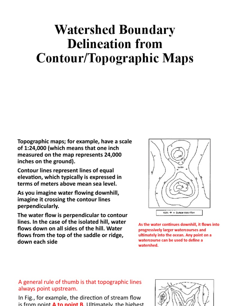 LECTURE 4-Watershed Boundary Delineation From Contour | PDF | Drainage ...