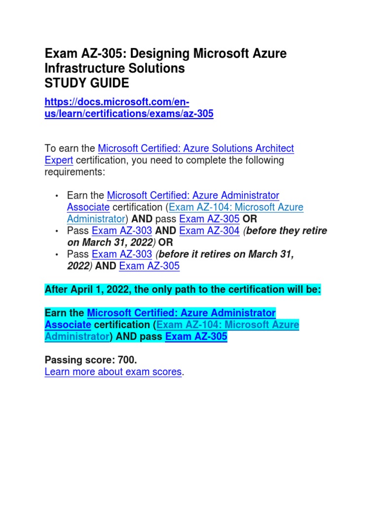 Exam Az-305 Study Guide | PDF | Microsoft Azure | Active Directory