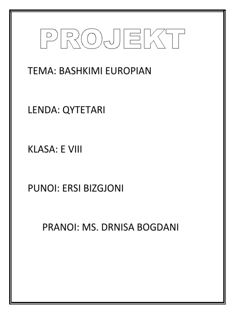 Projekt Bashkimi Europian | PDF