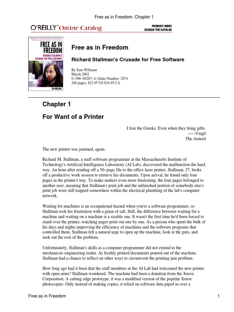 Free As in Freedom | PDF | Free Software | Intellectual Works