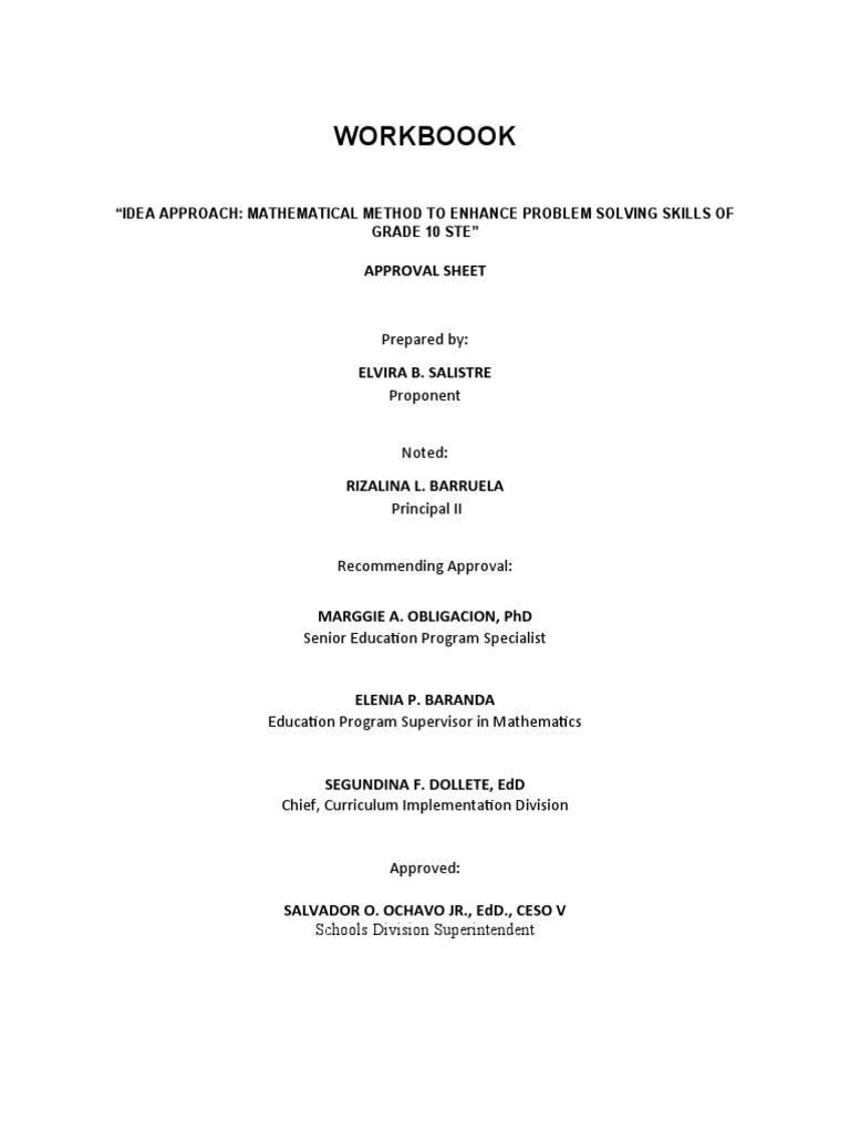 Mathematical Problem Solving Workbook for Grade 10 Students | PDF ...