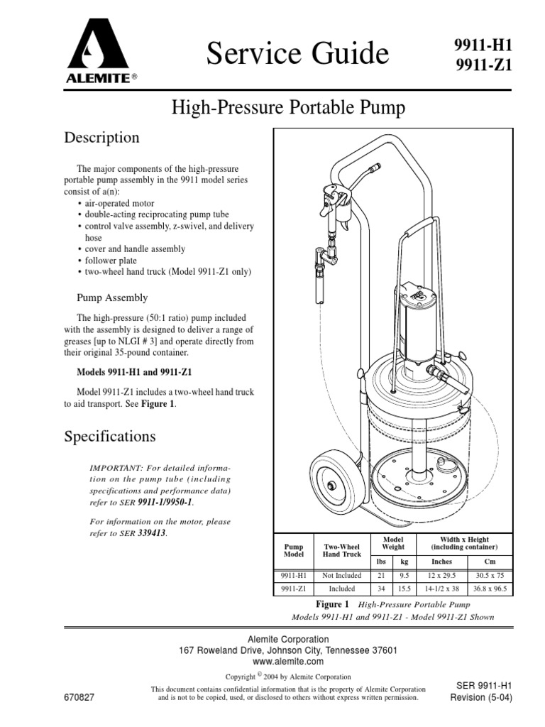 Service Guide: High-Pressure Portable Pump | PDF | Screw | Pump