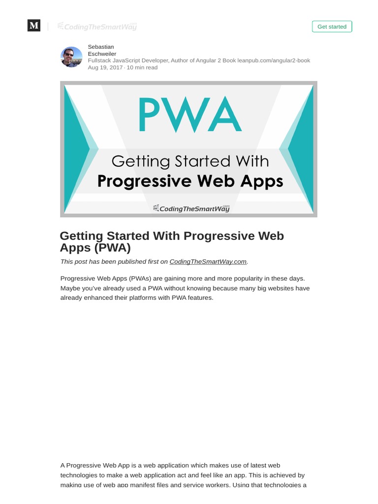 Getting Started With PWA | PDF | Web Application | Internet & Web