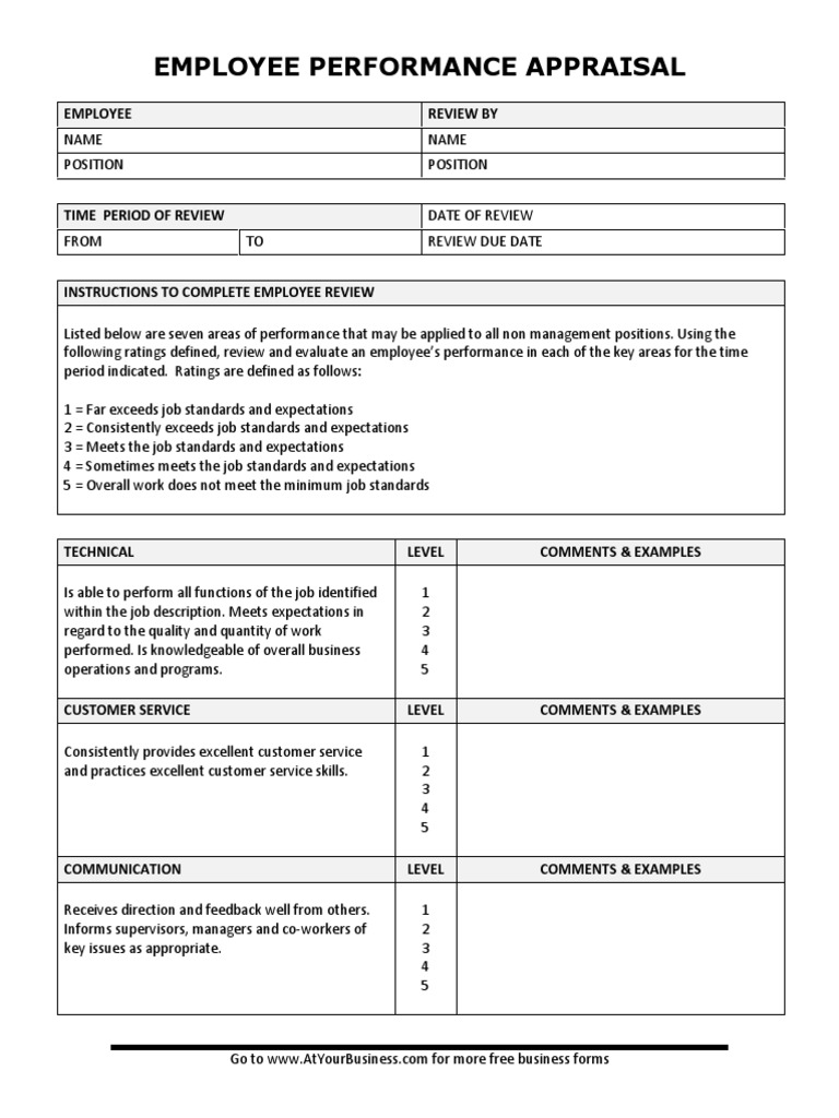 Main - Employee Performance Appraisal Form | PDF | Performance ...