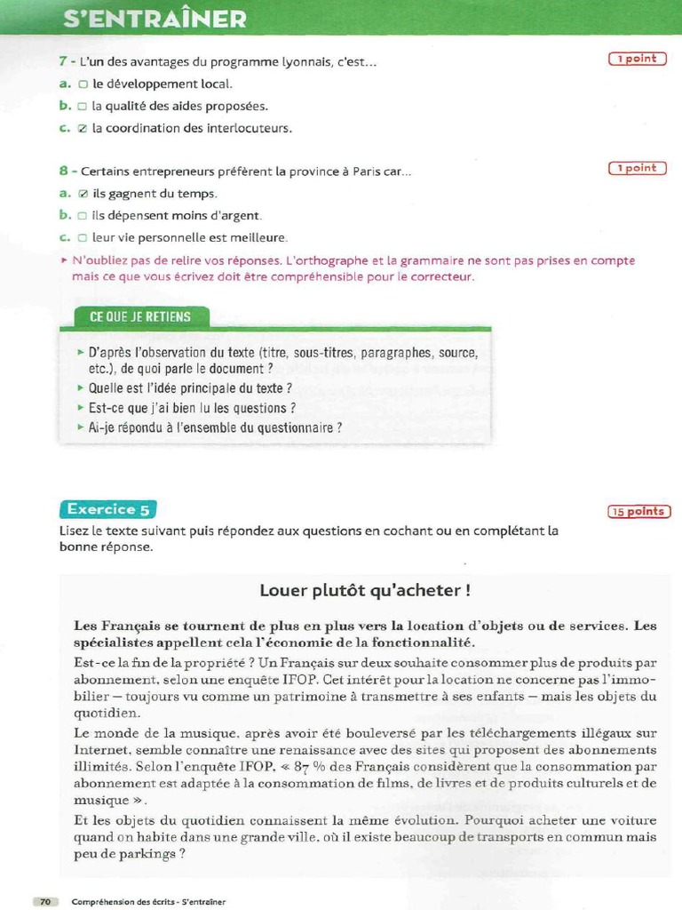 Louer Plutôt Qu'acheter !: Exercice 5 | PDF | Droit
