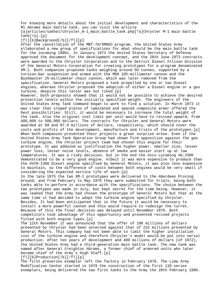 m1 Abrams Main Battle Tank | PDF | Tanks | Military Vehicles