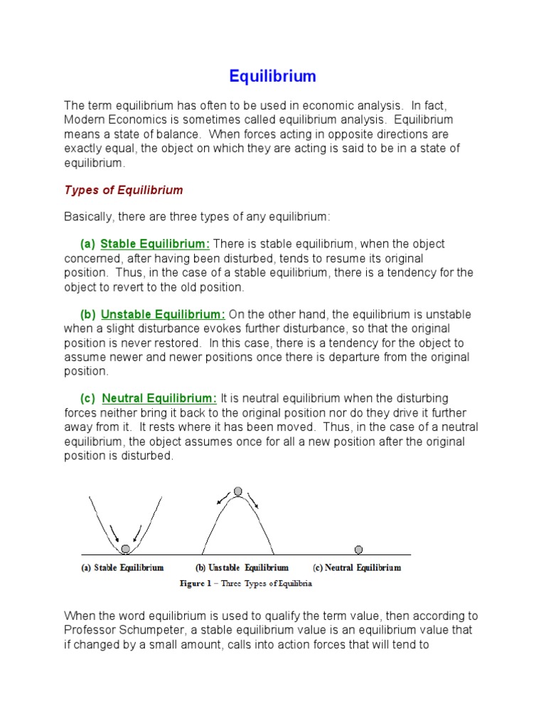 Types of Equilibrium | PDF | General Equilibrium Theory | Economic ...