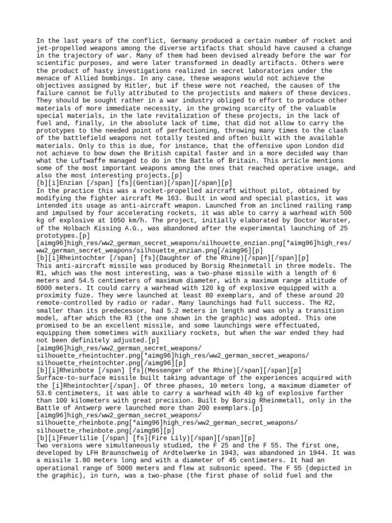 German WWII Rocket and Jet Weapons | PDF | Missile | V 2 Rocket