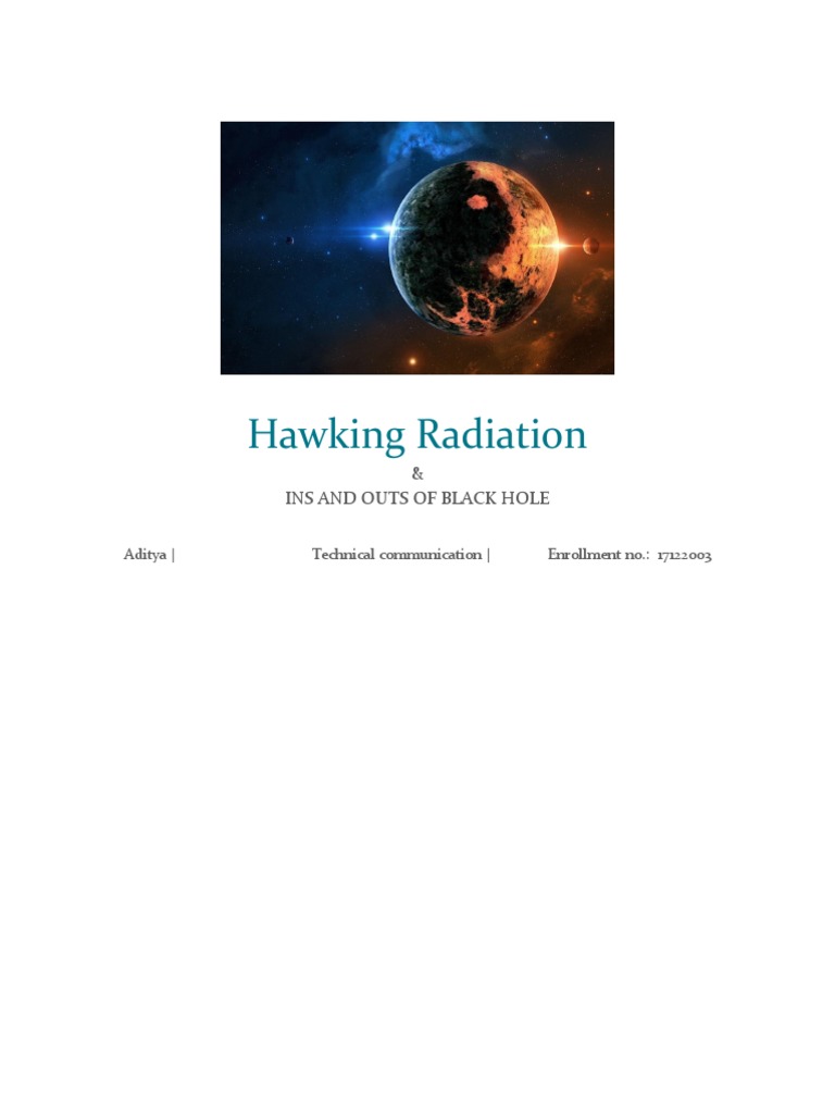 Hawking Radiation and Black Hole Mechanics | PDF | Black Hole | Hawking ...