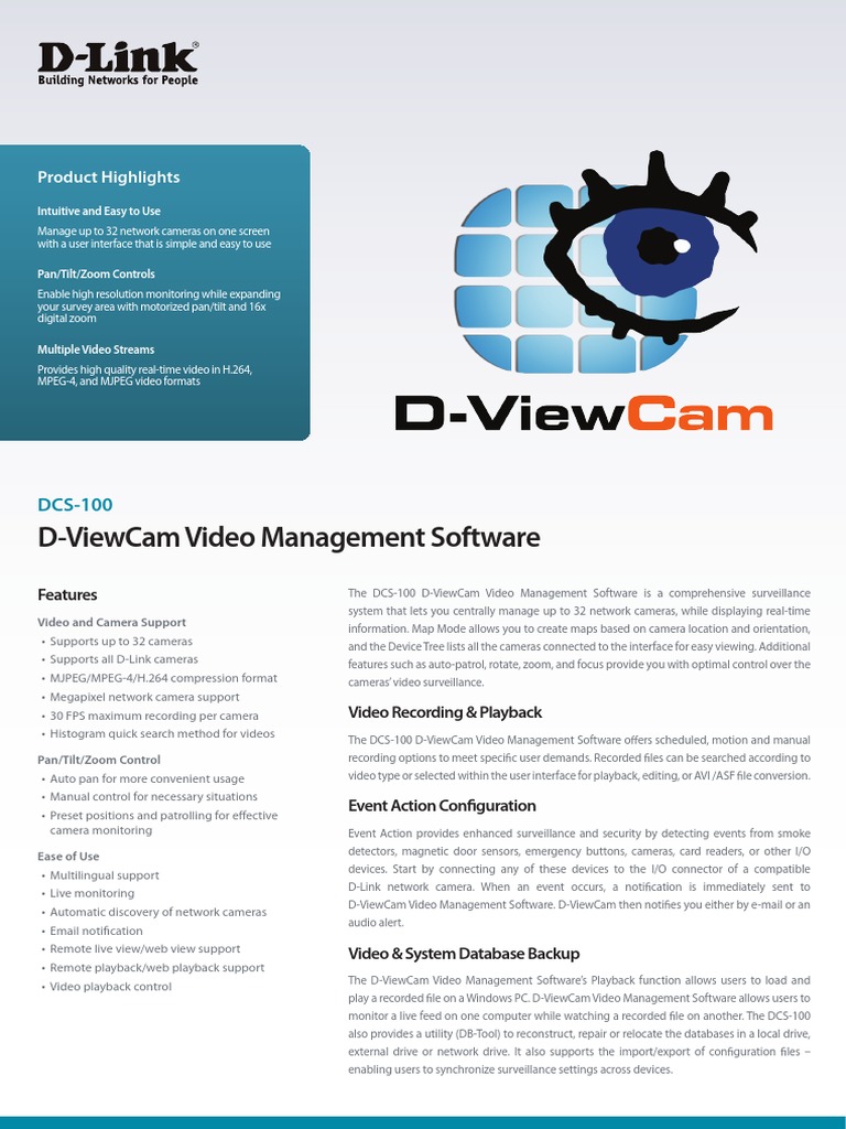 D-Viewcam Video Management Software: Product Highlights | PDF | Video ...